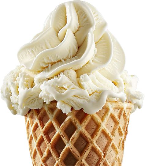 Vanilla Ice Cream Cone Close Up 46651846 Png