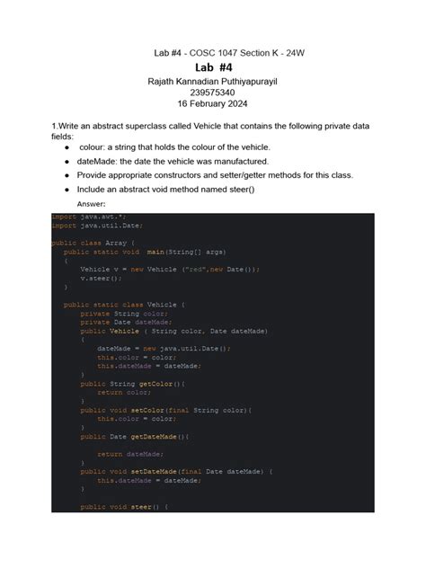Lab 4 Cosc 1047 Section K 24w Pdf Class Computer Programming