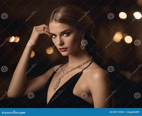 Eloquent Portraits Of Elegance Stylish Cover Page Model In Black Dress Created With