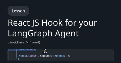 React Js Hook For Your Langgraph Agent