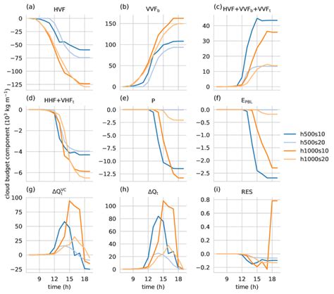 Timeseries Of The Accumulated Cloud Water Budget Components Positive