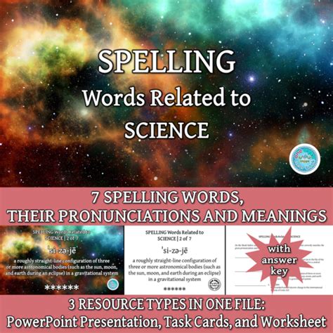 Spelling Words Related To Science Made By Teachers