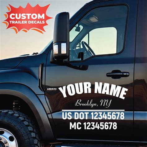 Custom Truck Door Lettering Decals Us Dot Compliant For Two Doors