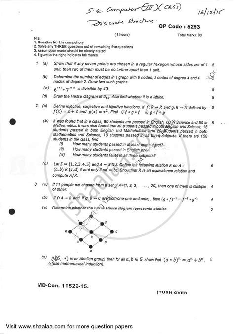 Discrete Structures BE Computer Engineering Semester SE Second Year CBGS Question