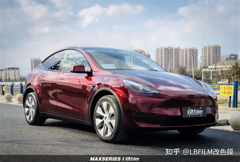 LB FILM改色膜液态金属龙血红特斯拉 MODELY改色案例 知乎