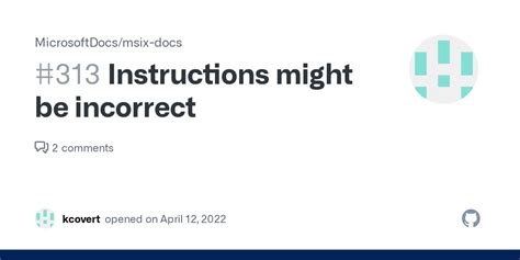 instructions might be incorrect · issue 313 · microsoftdocs msix docs · github