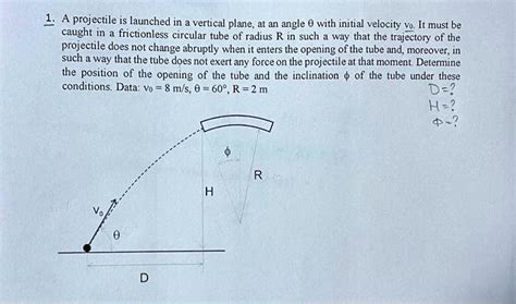 Solved A Projectile Is Launched In A Vertical Plane At An Angle Î¸ With An Initial Velocity Vo