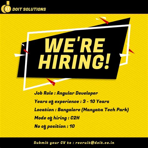 Doit Solutions On Linkedin Hello Guys We Are Hiring👋 🤩 Job Title Angular Developer Experience