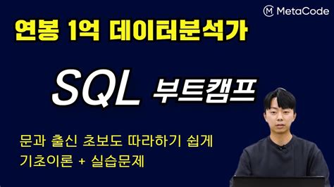 SQL 기초 부트캠프 무료강의 억 연봉 데이터분석가 메타코드M YouTube