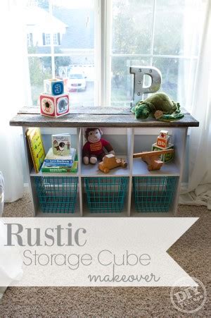 Rustic Storage Cube Makeover The DIY Village