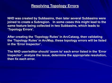 Ppt Resolving Topology Errors In Nhd Datasets Powerpoint Presentation