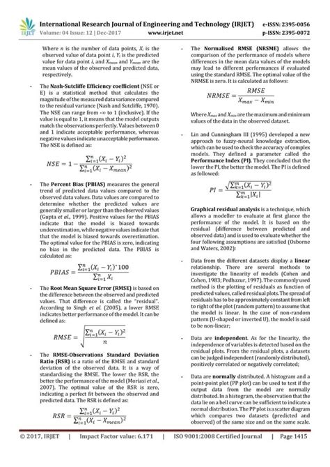 Argument To Use Both Statistical And Graphical Evaluation Techniques In Groundwater Models