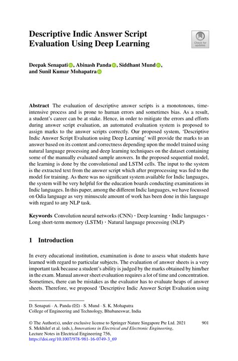 PDF Descriptive Indic Answer Script Evaluation Using Deep Learning