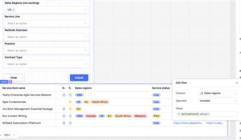 how to use setfilterstack to filter values in an array 💬 app building