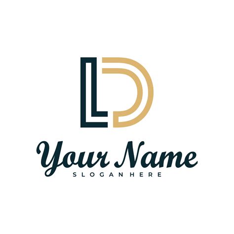 Letter Ld Logo Design Vector Luxury Ld Logo Design Template Concept