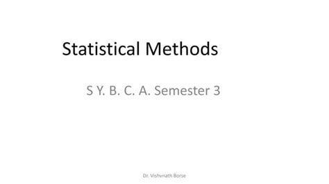 Sybca Sem 3 Vnsgu Statistical Methodspdf