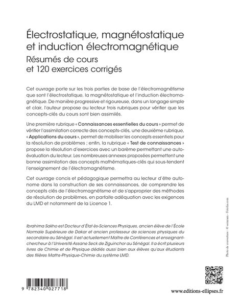 Électrostatique Magnétostatique Et Induction électromagnétique Résumés De Cours Et 120