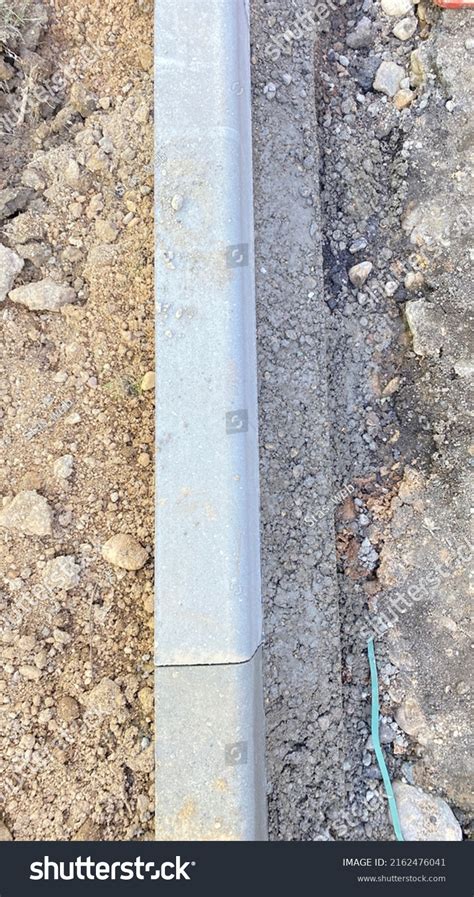 Installation Curbs Laying Curb Stones Using Stock Photo Shutterstock