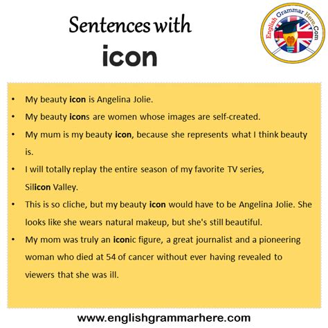 Sentences With Icon Icon In A Sentence In English Sentences For Icon English Grammar Here