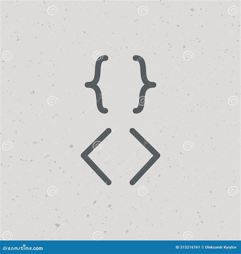 Brackets Icon Set Curly Braces And Angle Brackets Stock Vector