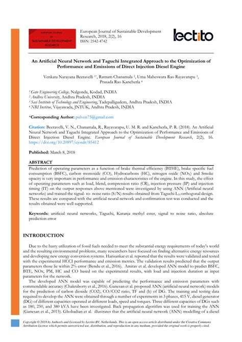 Pdf An Artificial Neural Network And Taguchi Integrated Approach To The Optimization Of