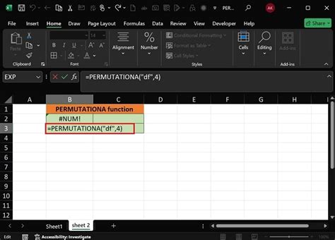 Excel Permutationa Function