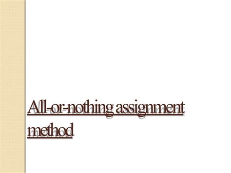 Methods Of Route Assignment Pptx