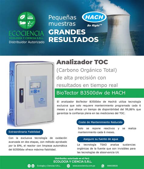 Ecociencia Analizador De Toc Biotector B3500dw De Hach