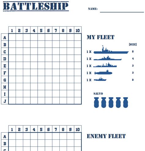 Battleship Spreadsheet Excelsupersite
