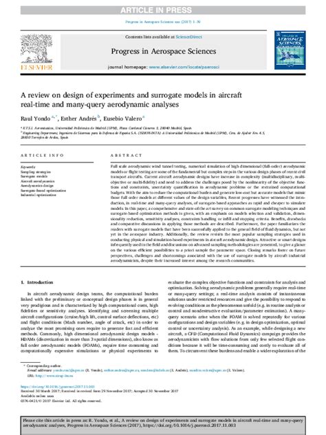 pdf a review on design of experiments and surrogate models in