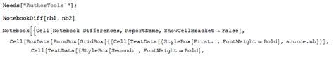 Wolfram Mathematica How To Diff 2 Notebooks At The Source Level Stack Overflow