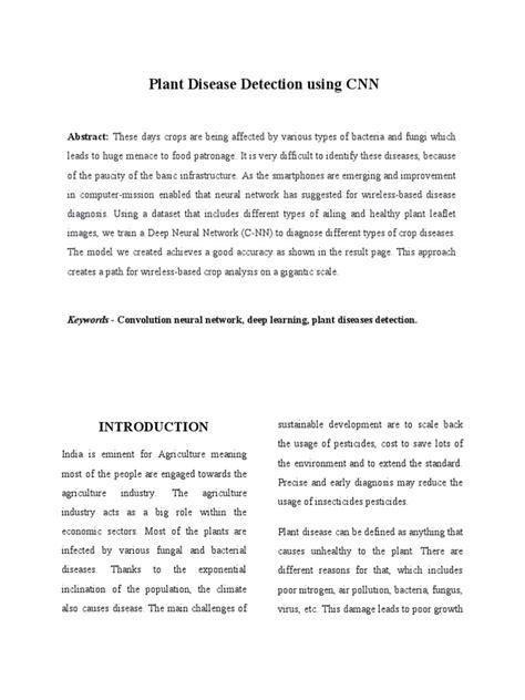 plant disease detection using cnn pdf artificial neural network