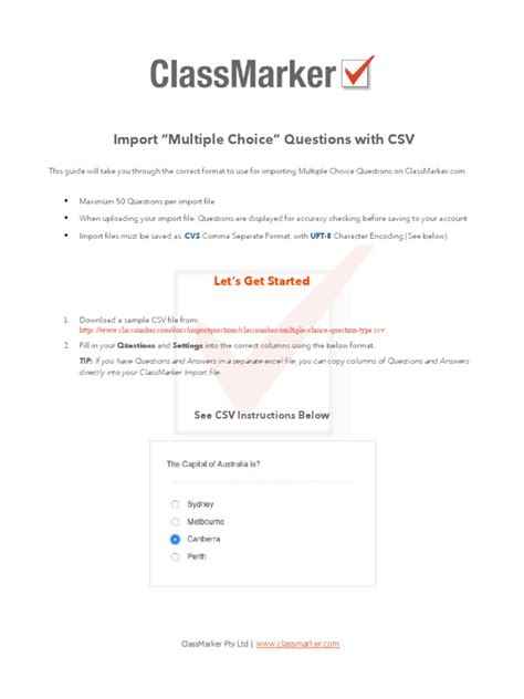 Import Multiple Choice Questions Csv Guide Pdf Comma Separated Values Multiple Choice