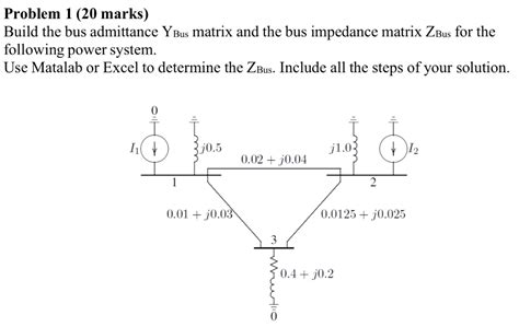 solved problem 1 20 marks build the bus admittance y bus