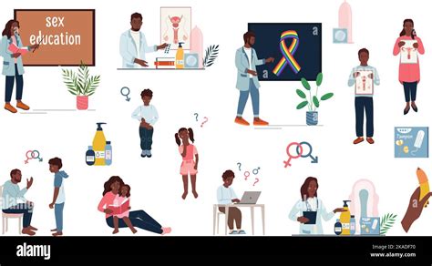 Sex Bildung Flache Symbole Mit Erwachsenen Kindern Eltern Und Ärzte Zeichen Männliche Und Sex Bildung Flache Symbole Mit Erwachsenen Kindern Eltern Und Ärzte Zeichen Männliche Und
