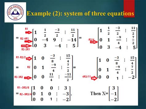 Solving Linear Equation Systems Using Direct Methods Gauss Jordan And