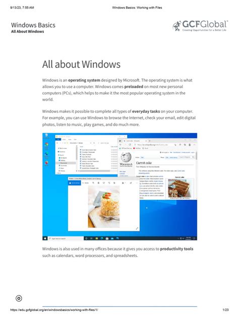 windows basics pdf pdf computer file window computing