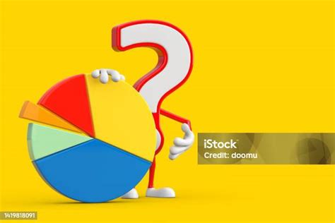 물음표 기호 만화 캐릭터 사람 마스코트 정보 그래픽 비즈니스 파이 차트 3d 렌더링 개념에 대한 스톡 사진 및 기타 이미지