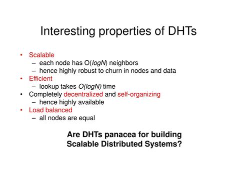 Ppt Dhts And Their Application To The Design Of Peer To Peer Systems