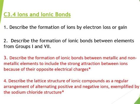 Ions And Ionic Bonding Igcse Chemistry Cambridge Cie Teaching Resources