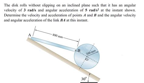 Solved The Disk Rolls Without Slipping On An Inclined Plane