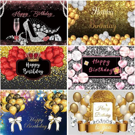 반짝이는 물방울 무늬 풍선 장식 배경 생일 파티 초상화 맞춤형 사진 부스 배경 Kr