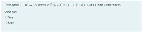 solved the mapping t r3→r3 defined by