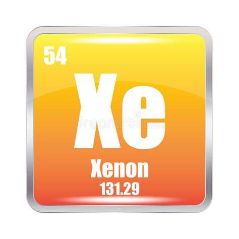 Xenon Icon Xe Chemical Element Atomic Number 54 Mass 13129 Orange