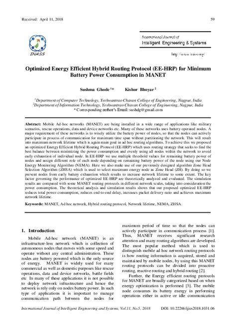 Pdf Optimized Energy Efficient Hybrid Routing Protocol Ee Hrp For