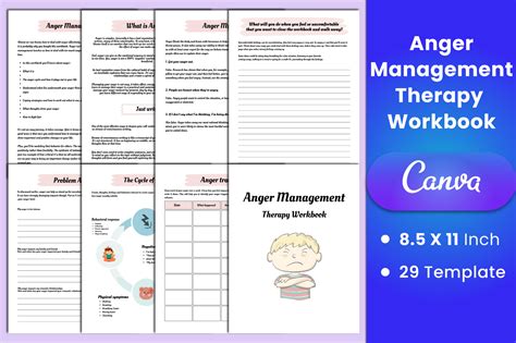 Anger Management Therapy Workbook Canva Graphic By Munjixpro · Creative