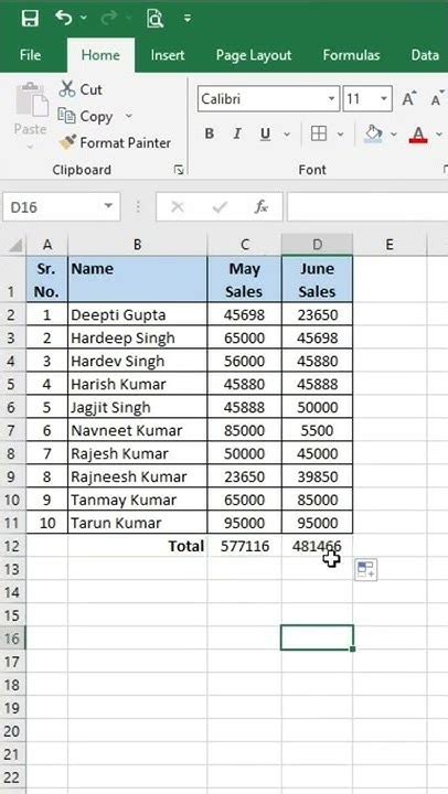 auto sum in excel how to sum multiple columns excel tutorial shorts excel youtube