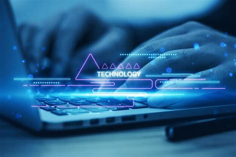 Premium Photo Closeup Of Hands Typing On A Laptop Keyboard With Holographic Technology