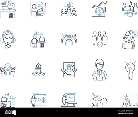 Career Calling Line Icons Collection Passion Purpose Mission