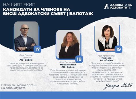 Подкрепете нашите колеги в допълнителния избор за членове на Висшия… Адвокати за адвокатите